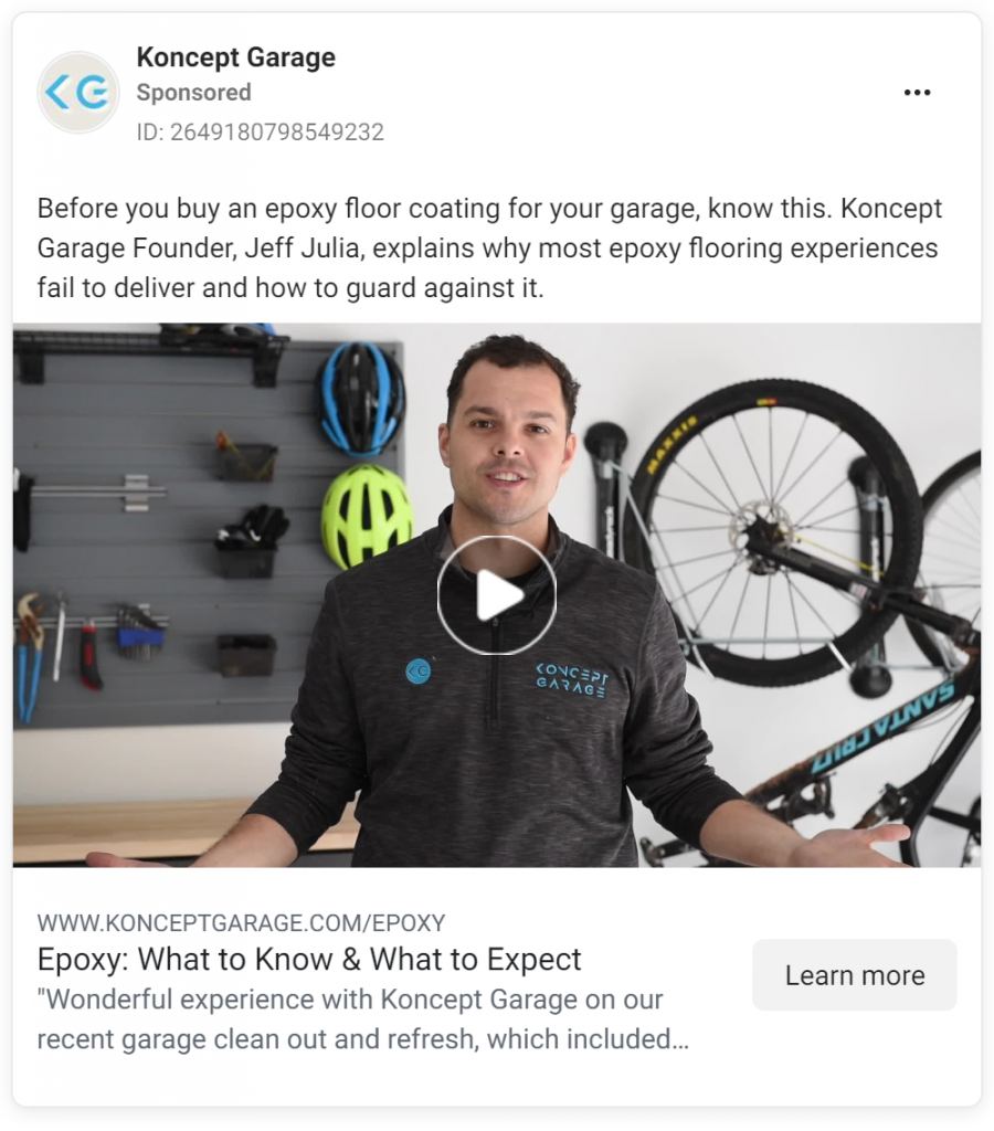 The Best Garage Flooring & Storage Facebook / Instagram Ads - garagerev.com